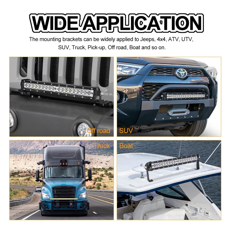 2-Pack Universal Mounting Bracket Side Mount Holder For LED Work LED ...