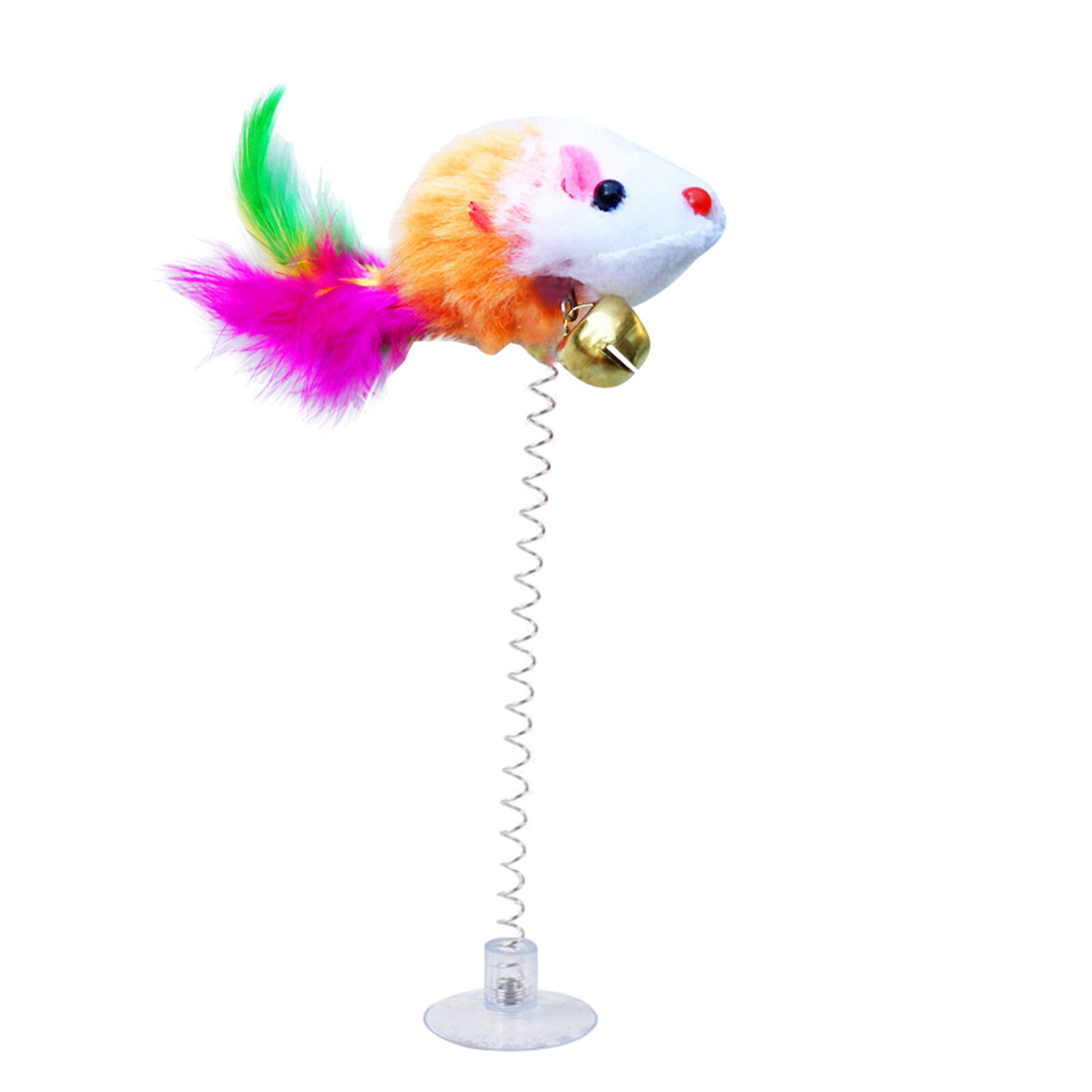 Dog Cats Kitten Toy Funny Play Spring Mouse Colorful Teaser Bell Pet ...