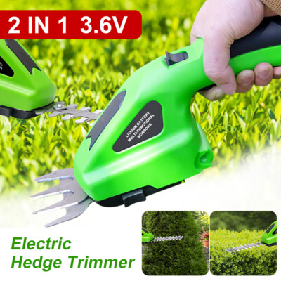 2 In 1 Electric Hedge Trimmer Portable Grass Trimmer 3.6V Cordless ...
