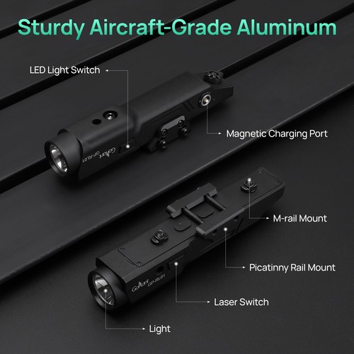 2000 Lumen Aluminum Alloy Rifle Laser Light Combo, 2.5 Hours Long ...