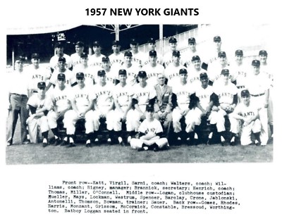 1957 NEW YORK GIANTS NY 8X10 TEAM PHOTO BASEBALL PICTURE MLB | eBay