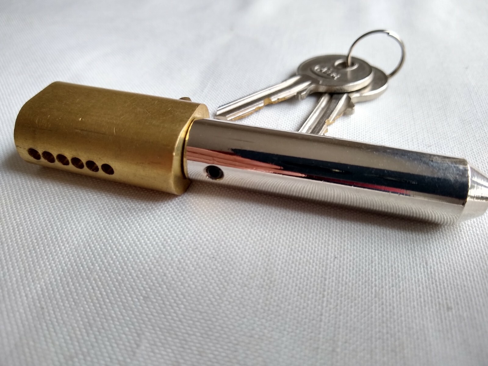 AS1994 ASEC Oval Polished Brass Bullet Lock 55mm bolt 2 keys Keyed ...