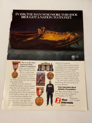 1984 VINTAGE 8X11 PRINT Ad FOR First Interstate Bank 1936 OLYMPICS ...