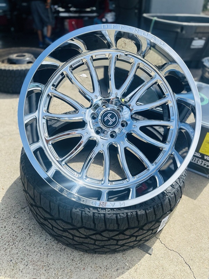4 NEW 22x12 Hardcore HC101 Wheels and 33" Tires -44 Chrome 6x5.5 Chevy ...