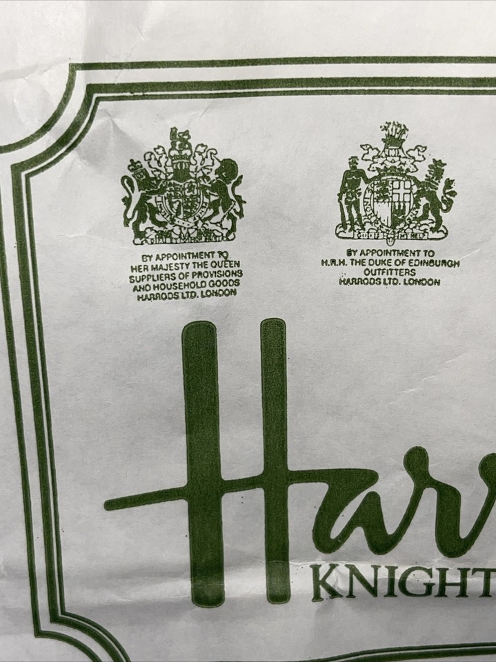 Rare Vintage Harrods Knightsbridge Food Halls PAPER BAG Giftbag ...