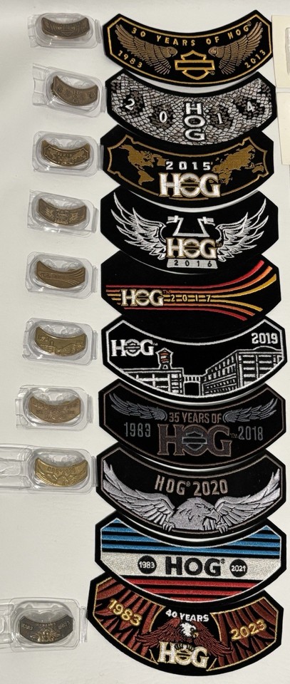 Harley Davidson Lot Of HOG Owners Group Patches & Pins 1986-2023 See ...