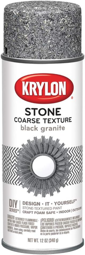 Krylon K18201 Coarse Stone Texture Finish Spray Paint, Black Granite ...