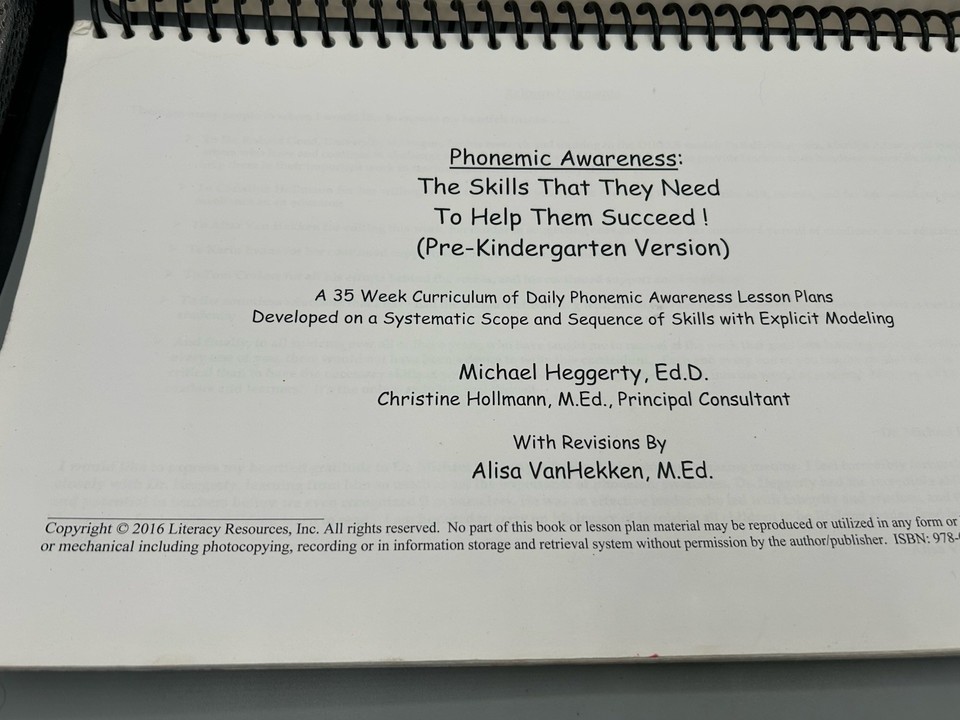 Heggerty Phonemic Awareness Pre Kindergarten Purple Book Curriculum ...