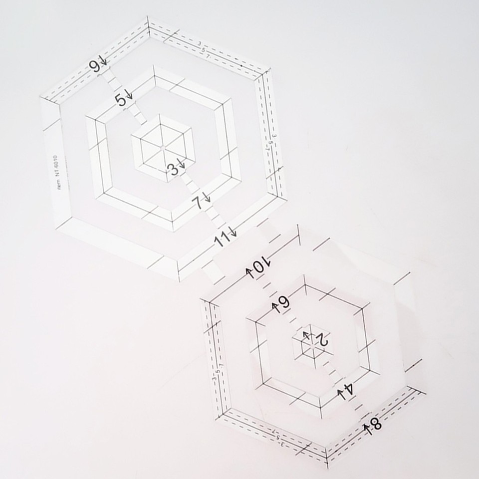 Sewing Ruler Multi-angle Template Tool Hexagon Quilting Templates | eBay