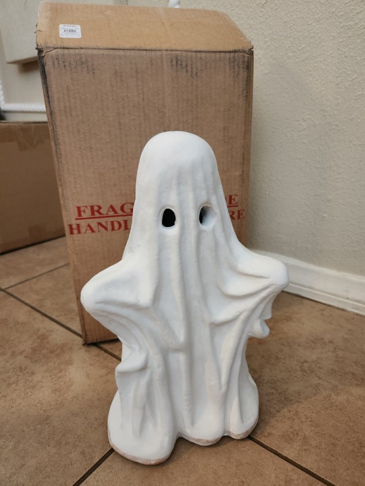 S/3 Pottery Barn Handcrafted Ceramic MINI SHORT TALL Ghost Luminary ...