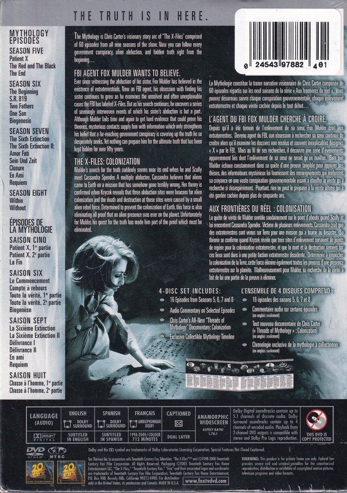 The X-Files Mythology: Colonization (4-DVD Set ) SEASONS 5-8 [O ...