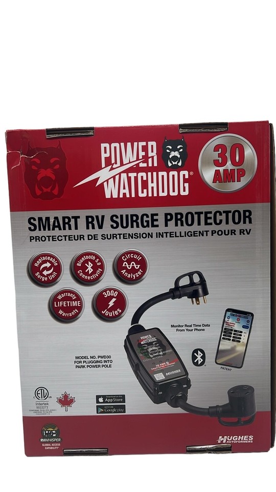 Power WatchDog RV Surge Protector Hughes PWD30 30 Amp Bluetooth Smart ...
