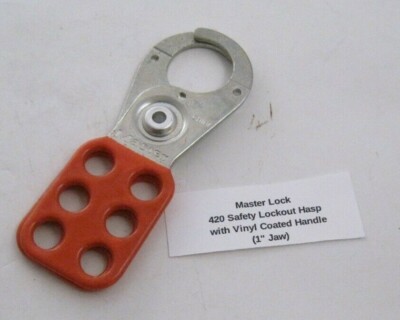New Master Lock 420 Safety Lockout Hasp with Vinyl Coated Handle (1 ...