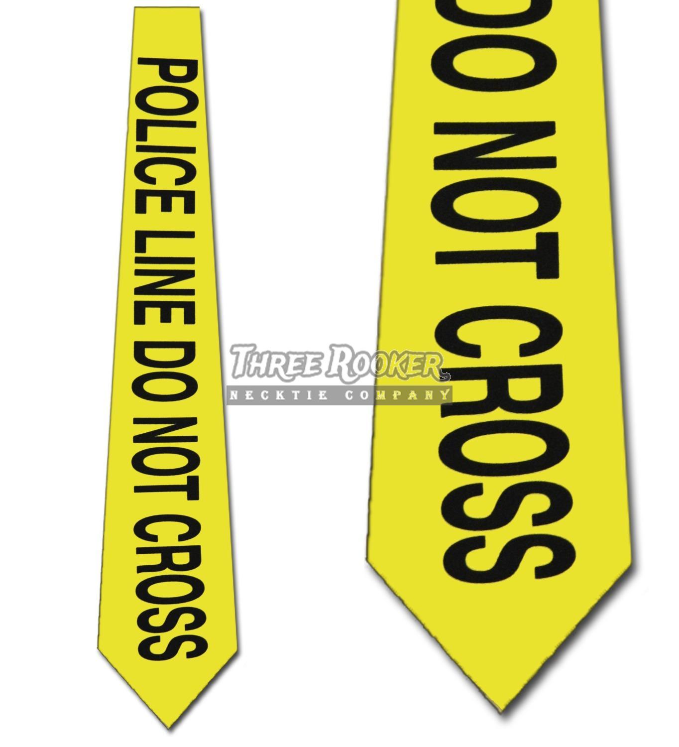 Police Line Tie Neckties Yellow Tape Mens Crime Scene Neck Tie NWT | eBay