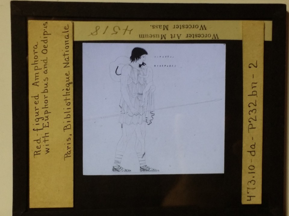 Euphorbus and Oedipus, Greek Red-figured Amphora, Magic Lantern Glass ...