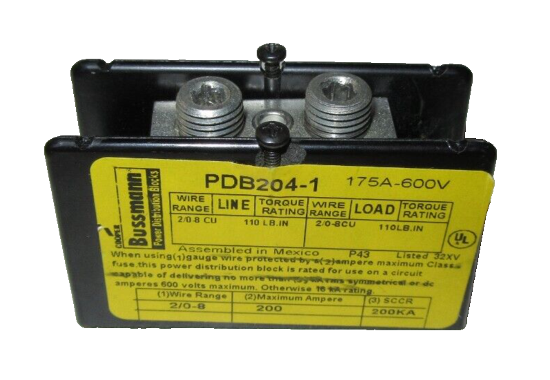 Bussman Pdb204-1 Block 12v Bussman PDB204-1 Block - Universal ...