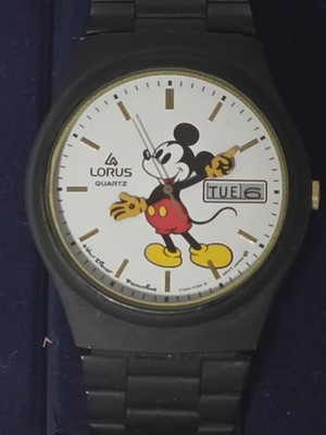 New Lorus Mickey Disney Black Metal Case Y143-7040 | eBay