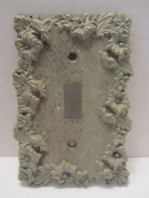 Vintage Edmar T 30 Metal Single Switch Light Cover Plate Ornate Floral ...