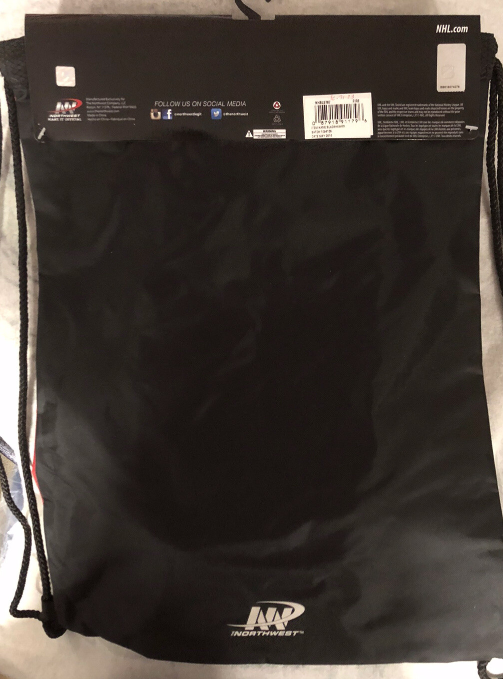 Chicago Blackhawks Red Drawstring Cinch Bag Tote Backpack Back Sack New ...