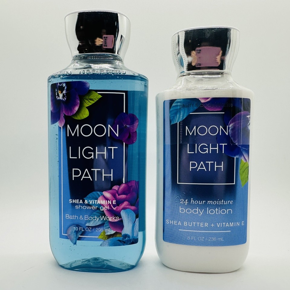 NEW SET! 2 PCS BATH & BODY WORKS MOON LIGHT PATH SHOWER GEL & BODY ...