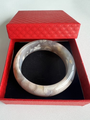 Natural Cherry Blossom Agate Bangle Jade Sakura Flower Quartz 1J | eBay