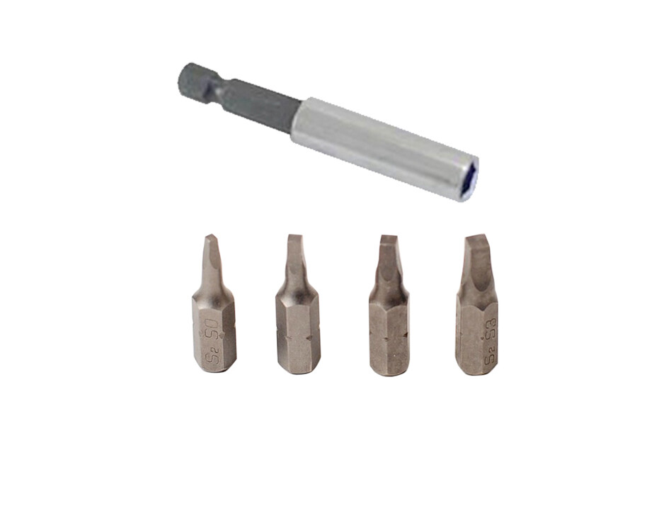 6.3x25mm Square Recess/Robertson Impact Screwdriver Bits:S0,1,2,3+Bits ...