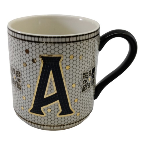 Anthropology Bistro Tile Margot Mug Initial A Tea Coffee Cup Monogram ...