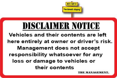 Oracal Disclaimer Notice Decal #484 Great for Vehicle Mechanics Welding ...