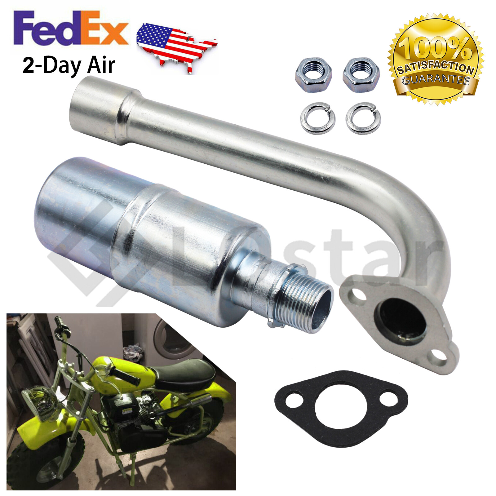 Exhaust Pipe Header w/ Muffler For Coleman MiniBike CT200U & CT200EX BT ...