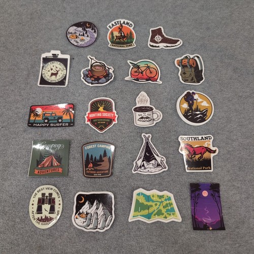 Outdoor Adventure Stickers Camping Hiking Nature Graphics Pack of 19 | eBay