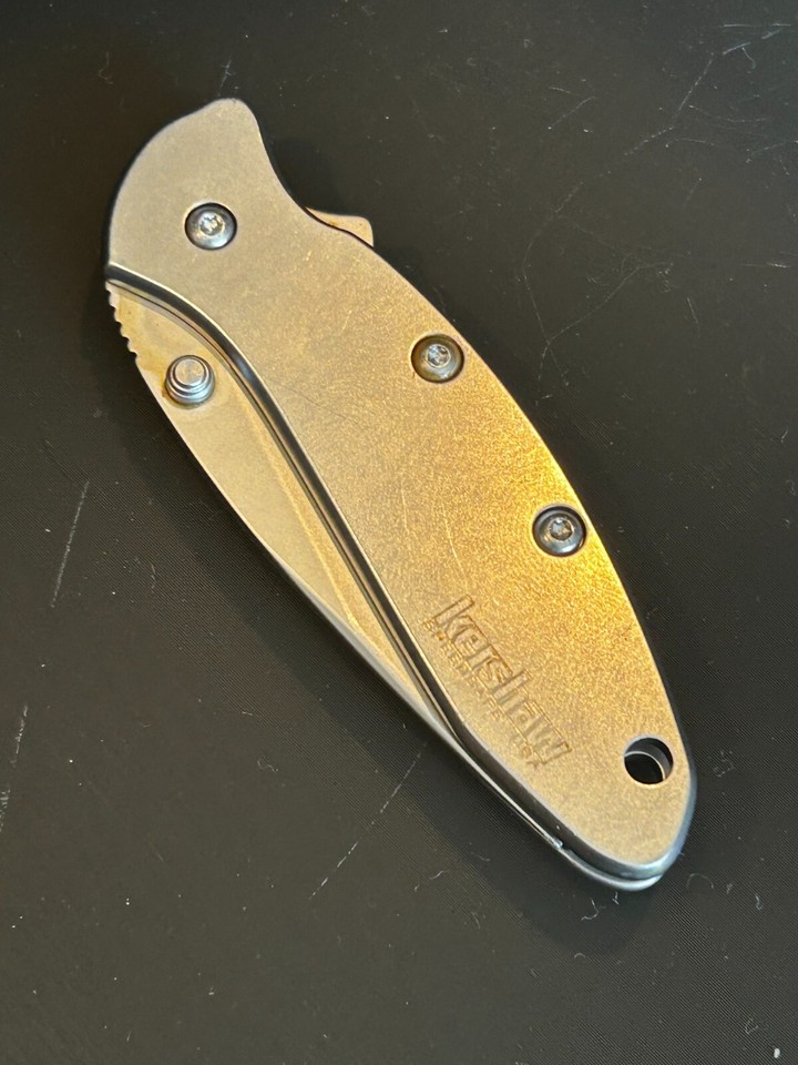 1600 Kershaw Chive Knife plain Blade 3" frame lock! A4173 | eBay