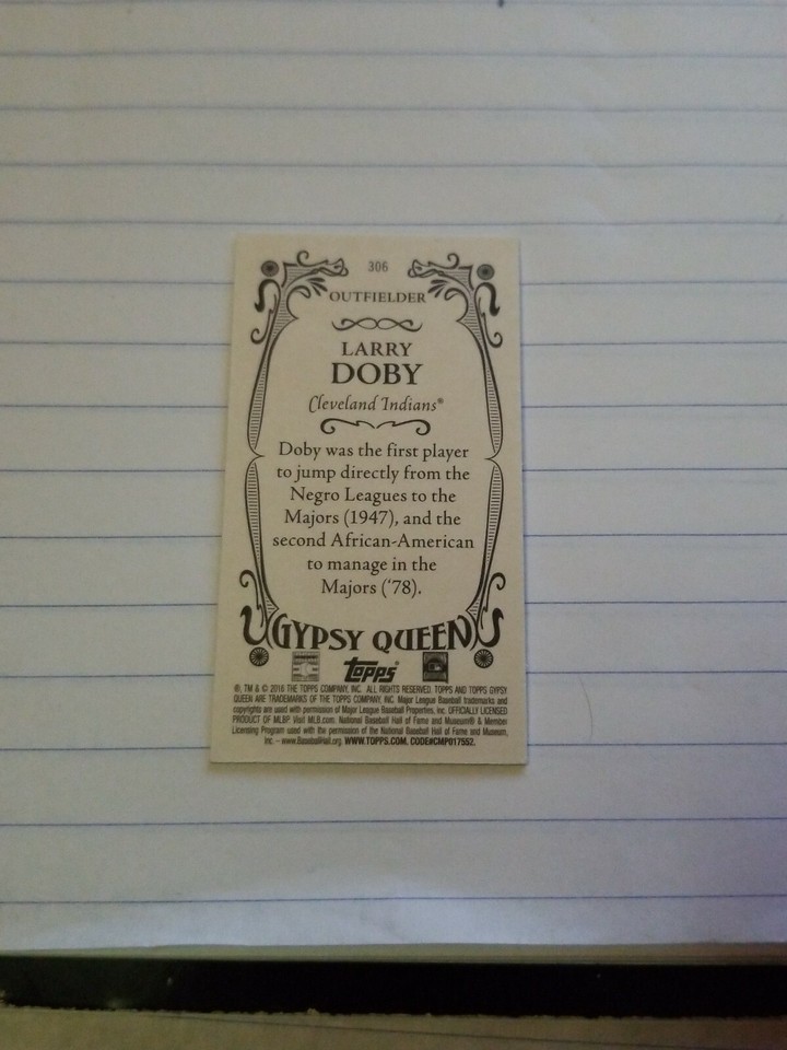 2016 Topps Gypsy Queen Mini Foil Parallel SP #306 Larry Doby Indians | eBay