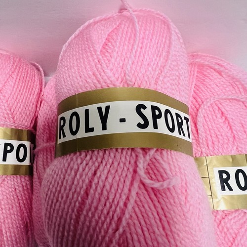 Roly-Sport Yarn Pink 100% Acrylic 1.75 Oz 4 Skeins Lot | eBay