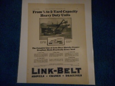 1930 Link Belt Co. Advertisement: Model K-55 & K-25 Pictured. Pic on ...