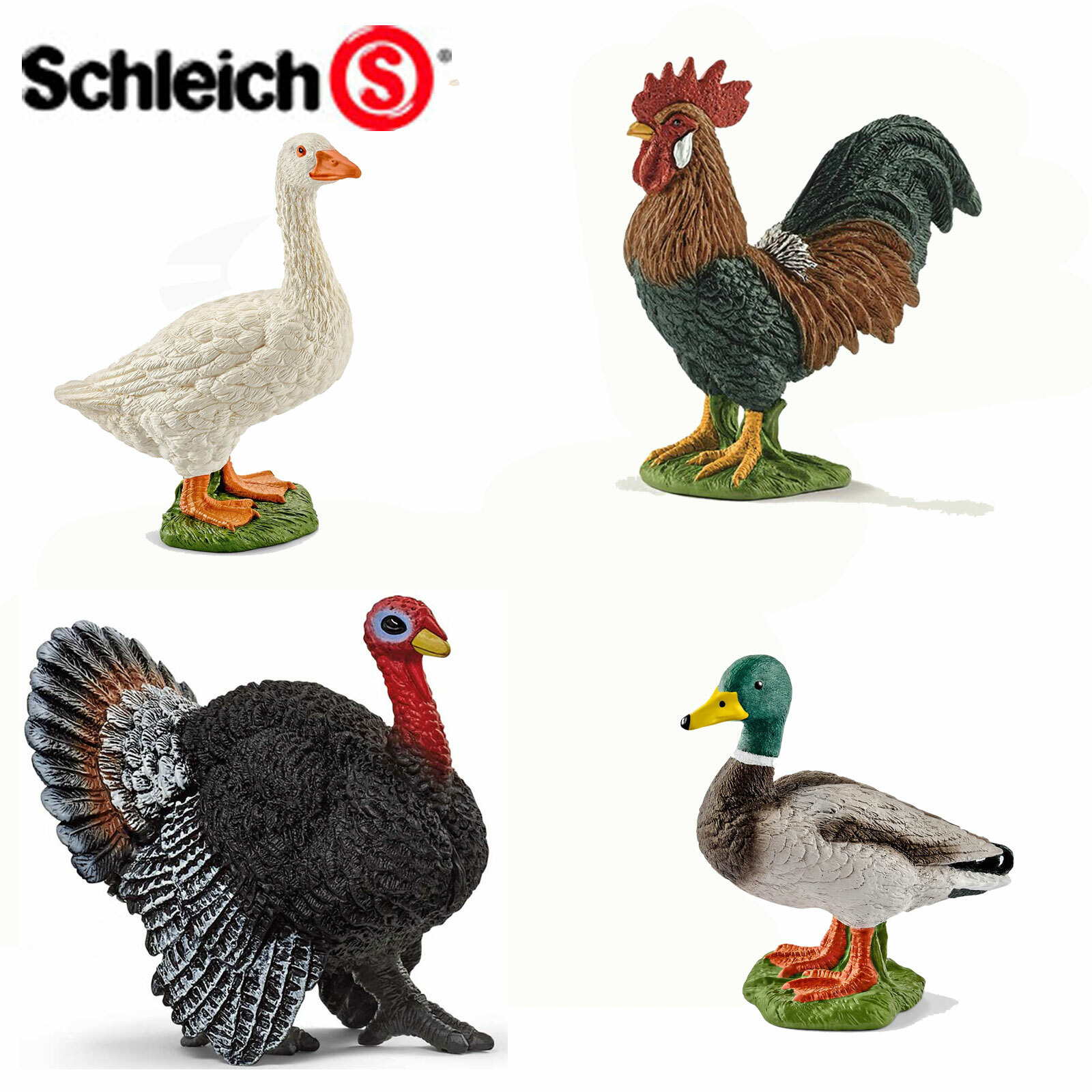 SCHLEICH World of Nature Farm BIRDS Choice of 7 Hens, Ducks, Turkey all ...