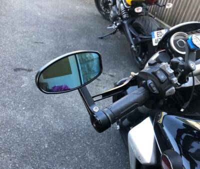 Motorcycle 7/8" Handle Bar End Side Mirrors For Kawasaki Z1000 Z900 ...