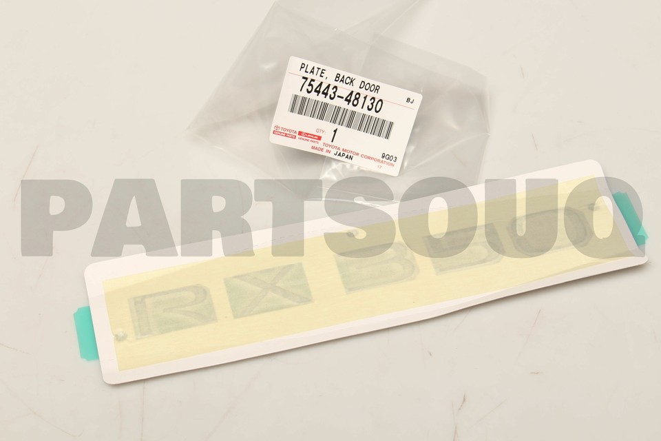 7544348130 Genuine Toyota PLATE, BACK DOOR NAME, NO.3 75443-48130 | eBay