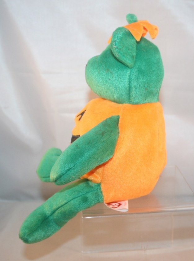 TY Beanie Baby TRICKY Halloween Bear Jack O Lantern Pumpkin Plush 8 ...