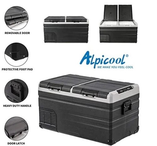 Alpicool TW75 Campervan Camping Boat portable 12v DC Compressor Fridge ...