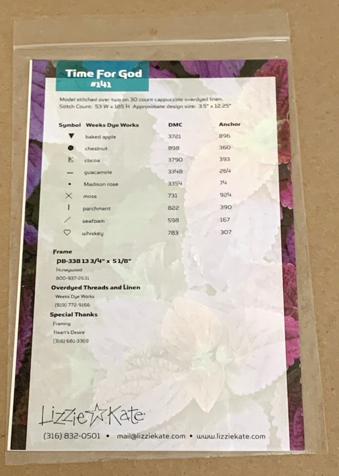 Lizzie Kate "Time for God" Cross Stitch Pattern - Praise Worship Trust ...