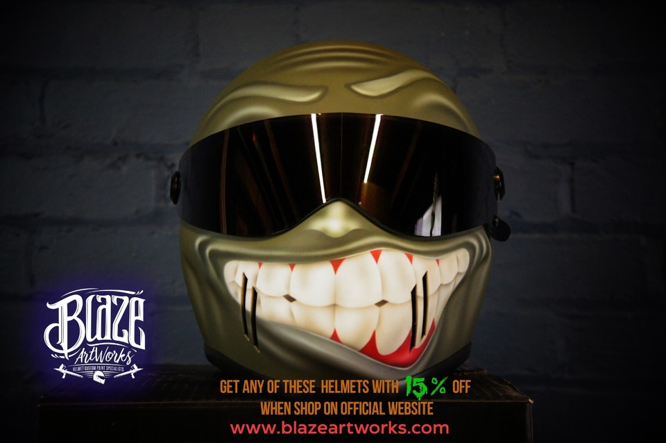 Custom airbrushed/painted Matrix Alpha helmet, Smiley/Grin design ...