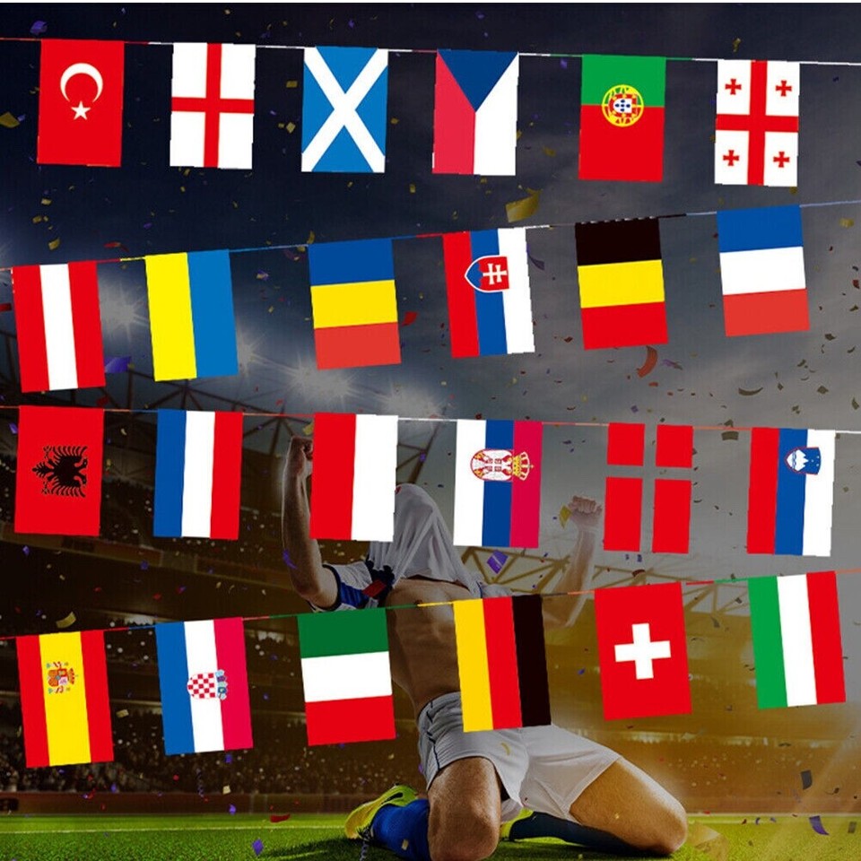 🔥 27FT EURO Fabric Flags Bunting 24 Nations England Scotland 🔥 | eBay
