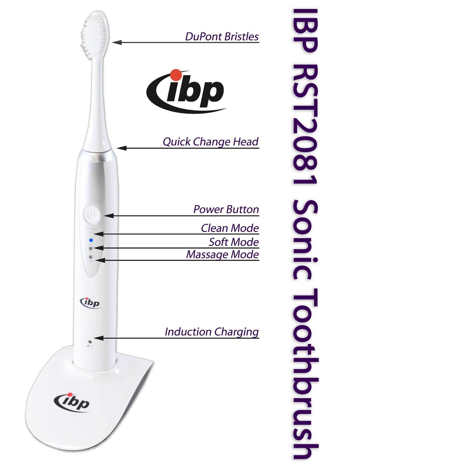 IBP RST2081 30k Sonic Rechargeable Electric Toothbrush Timer Triple ...