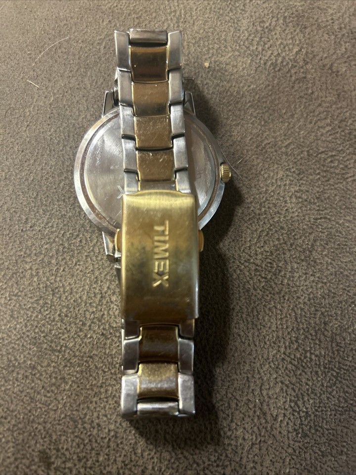 Timex SR920SW WR50M Day/Date Mens Watch Dark Brown Dial. Silver/Gold ...