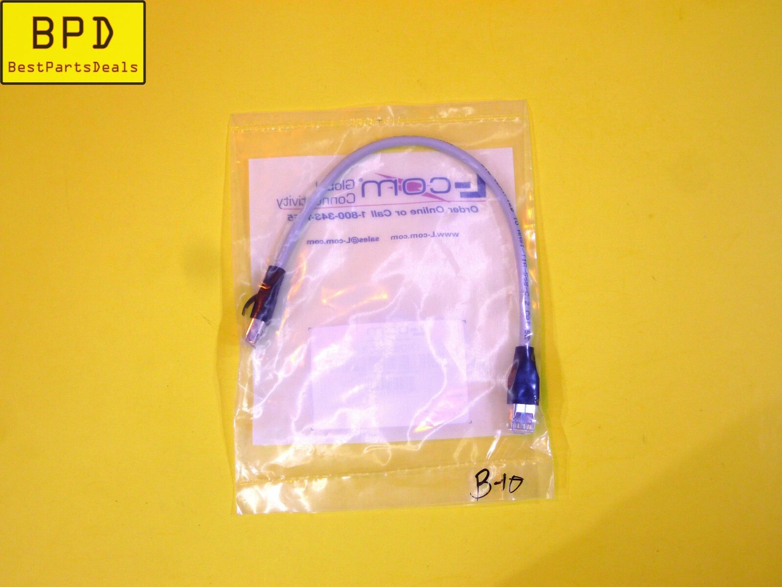 L-COM Shielded Ethernet Patch Cord Cable Cat5e 1Ft RJ45 to RJ45 Grey ...