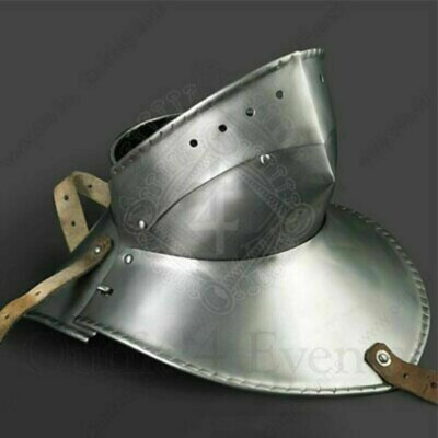 Medieval Knight Gorget Larp Sca Steel 18Ga Armor Articulated With Bevor ...