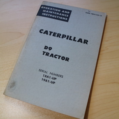 CAT Caterpillar D9 Tractor Dozer Crawler Operation Operator Manual ...