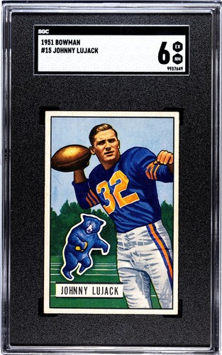 1951 Bowman JOHNNY LUJACK Chicago Bears #15 SGC 6 EX/NM Condition! | eBay
