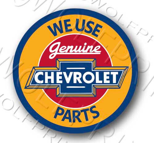 Vintage Style Genuine Chevrolet Parts Logo 4"Round Sticker Decal Chevy ...