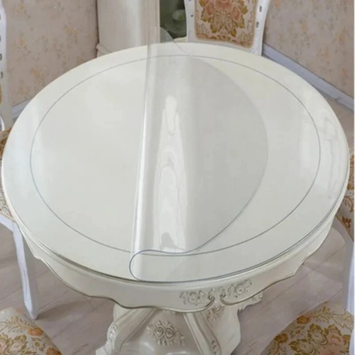 Round Tablecloth Transparent Soft PVC Living Room Dining Tables Desk ...